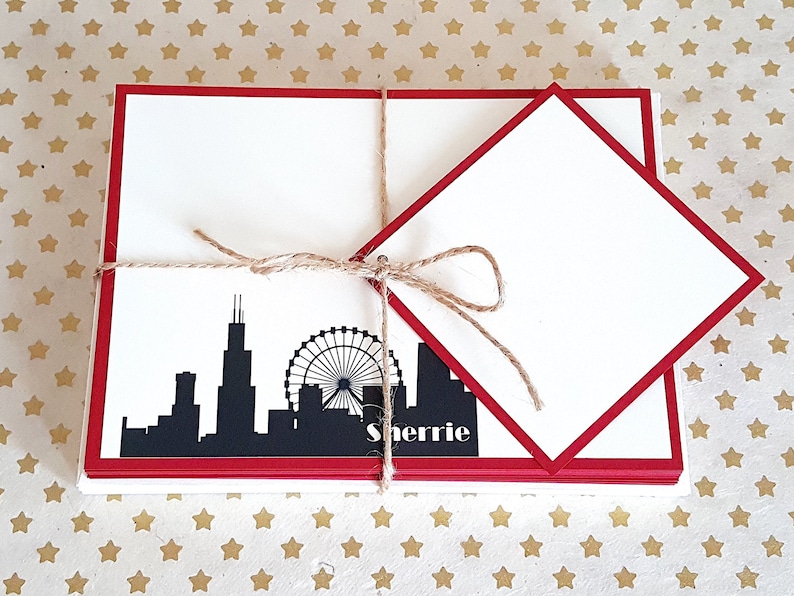 Chicago Stationery Chicago Notecards Custom Chicago | Etsy