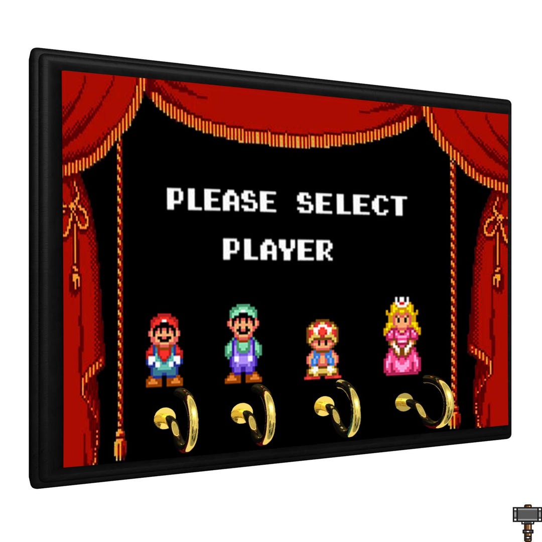 Super Mario Bros. 2 Player Select Key Holder Keys Organizer Hanger Wall ...