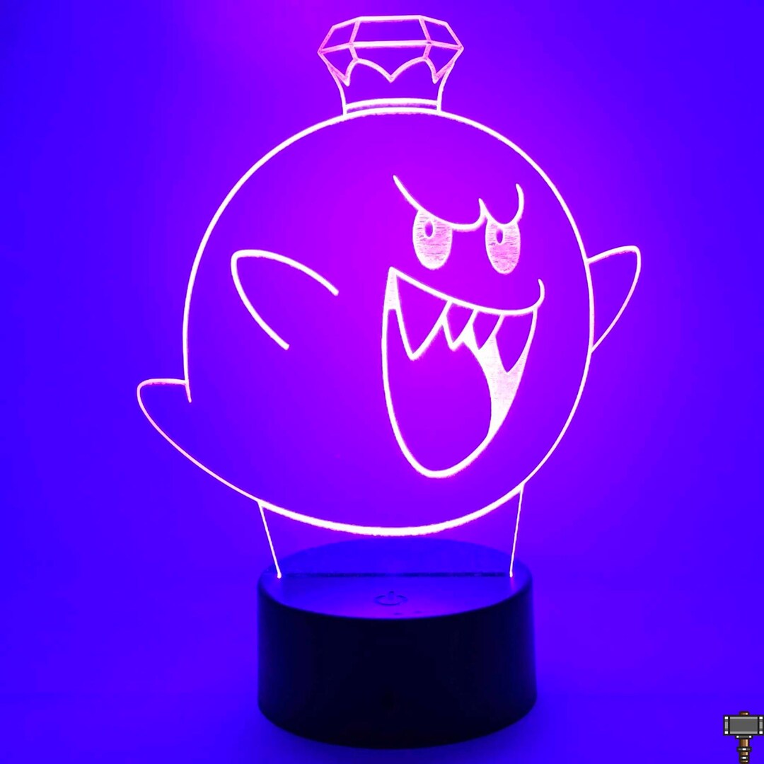 King Boo LED Light Lamp Halloween Acrylic Luigi's Mansion SMB1 Mario ...