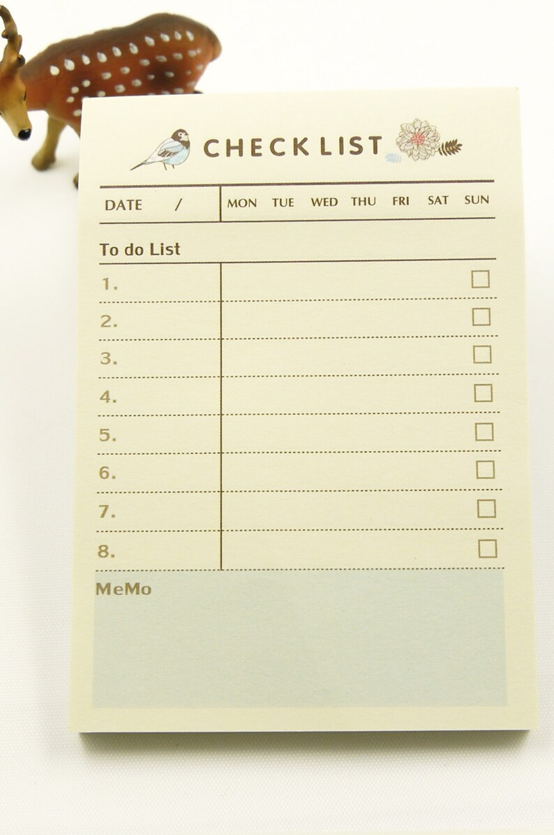 Check List Journaling Spot Sticky Note 60 Sheets - Etsy