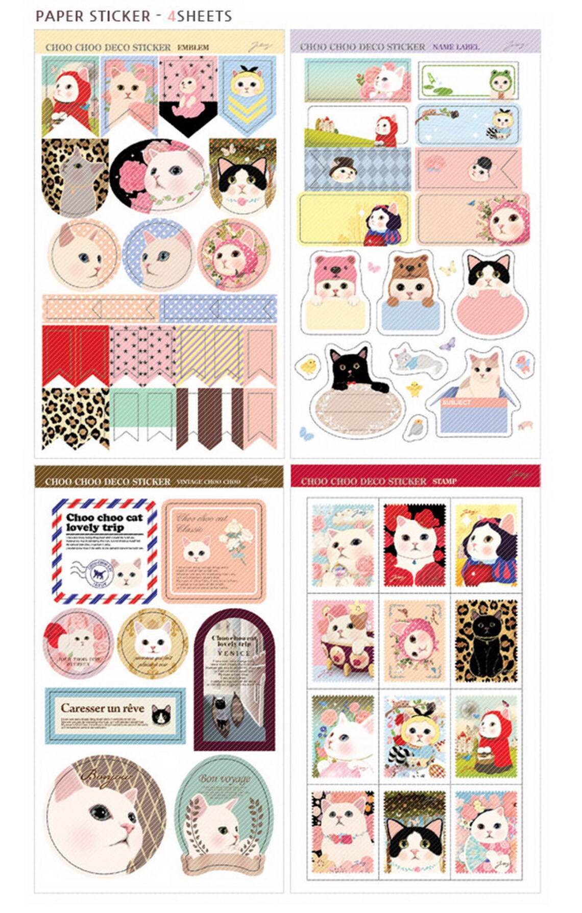 Deco Sticker Set Choo Choo Cat Sticker Pack Ver. 3 Point - Etsy