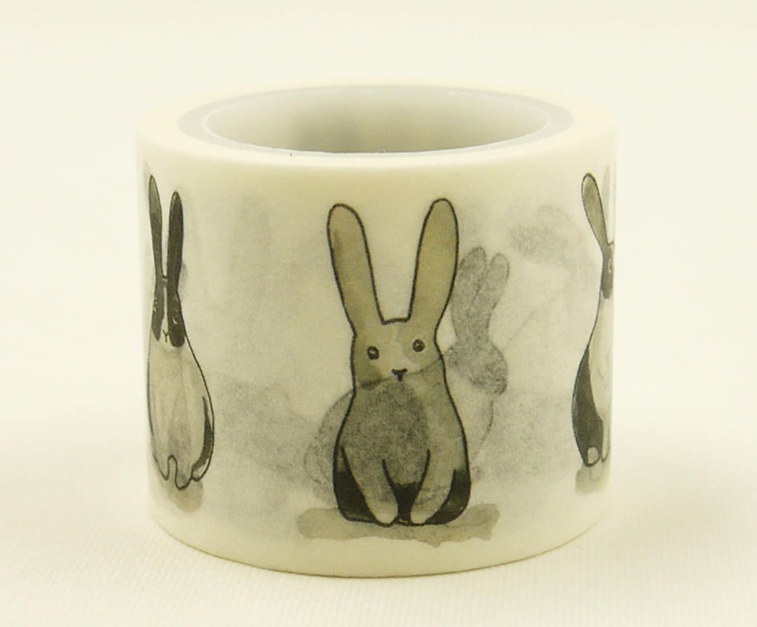 Grey Rabbit - Japanese Washi Sticker Tape - 30mm Wide - 5.5 Yard - Etsy
