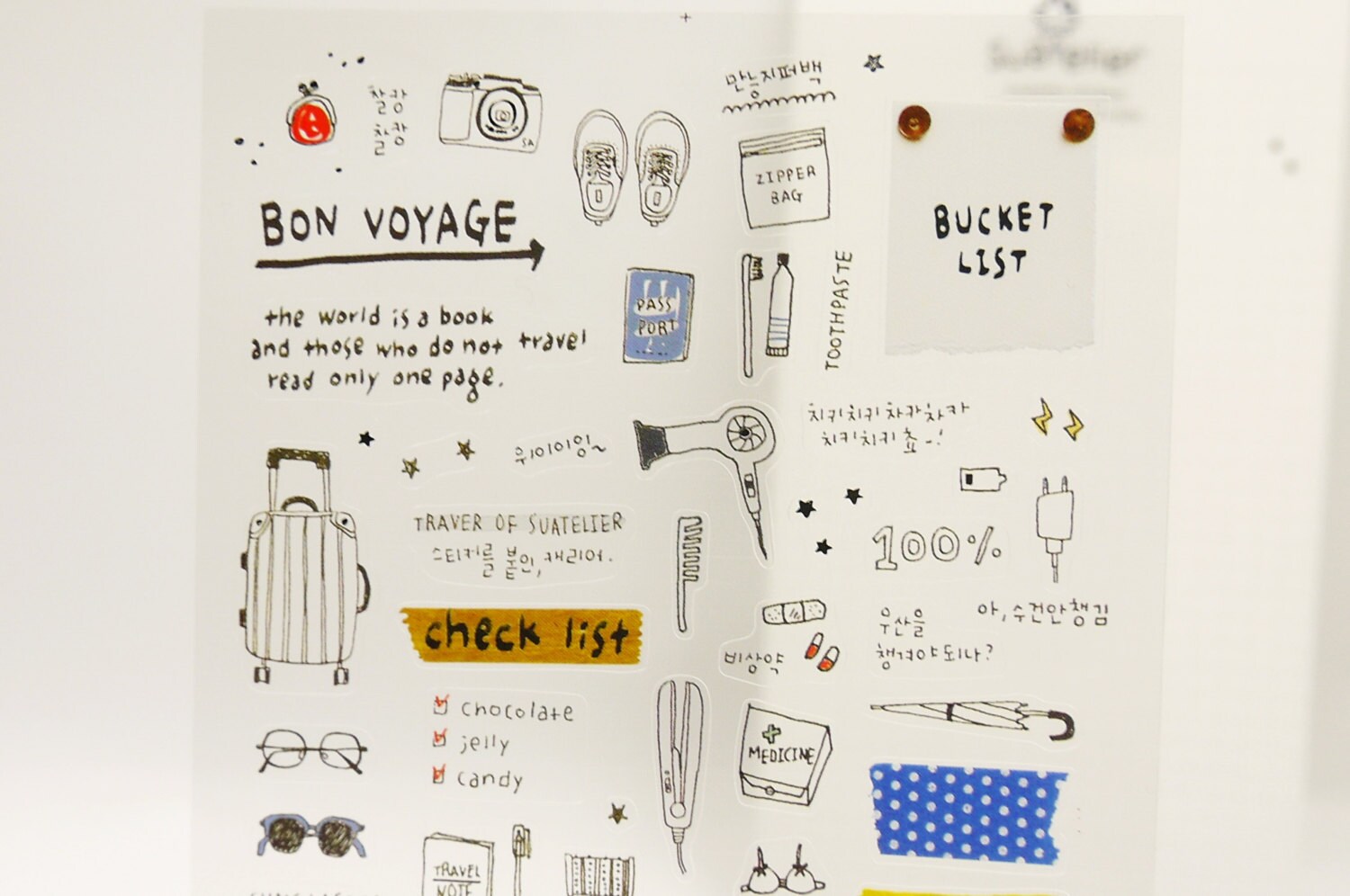 Travel Note Sonia Stickers Paper Deco Sticker 1 Sheet | Etsy