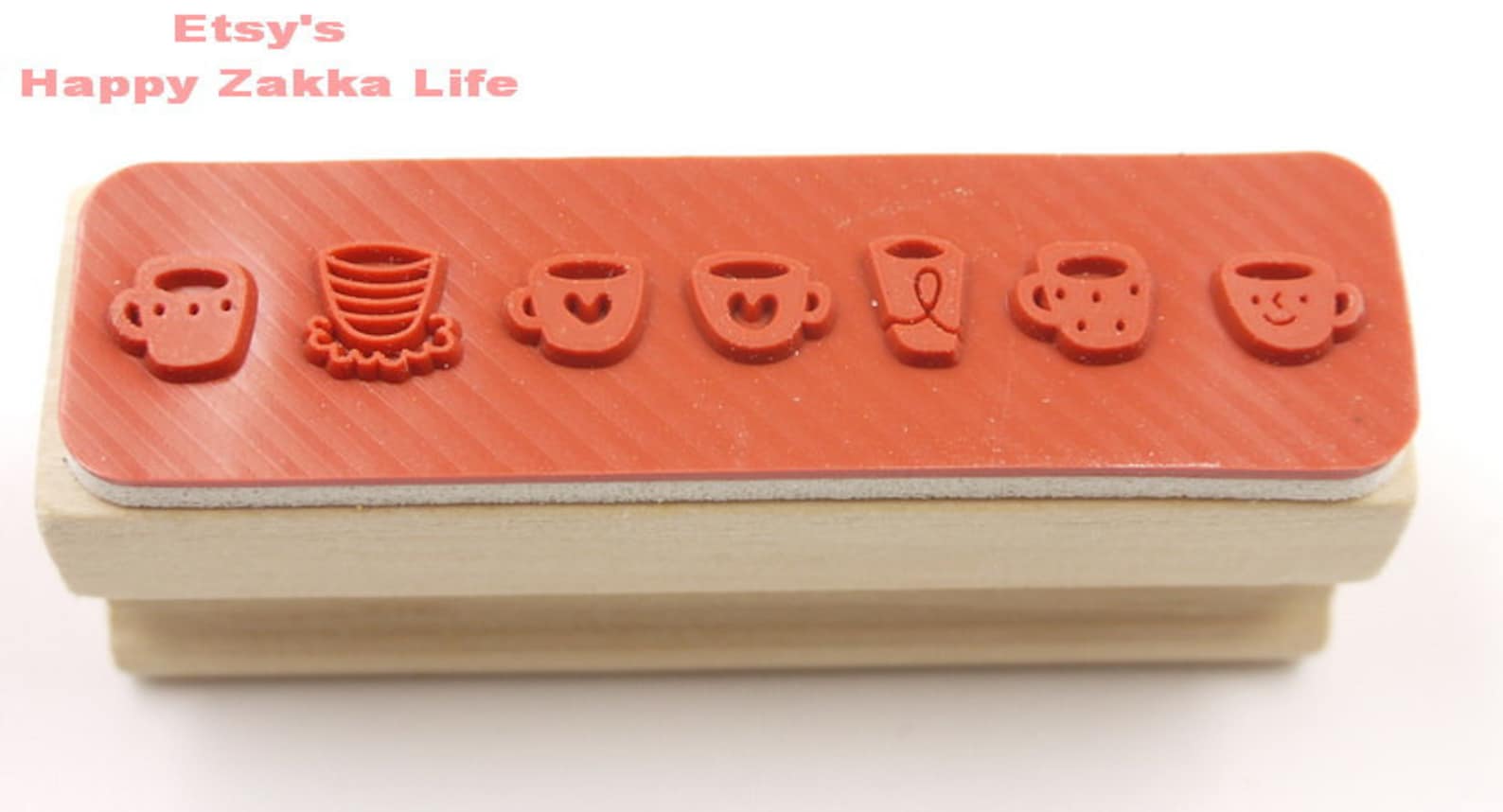 Wooden Rubber Stamp Border Stamp Series Cup of Tea 1 Pcs | Etsy