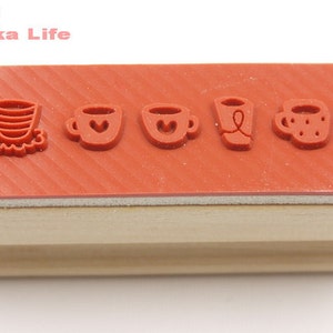 Wooden Rubber Stamp Border Stamp Series Cup of Tea 1 Pcs | Etsy