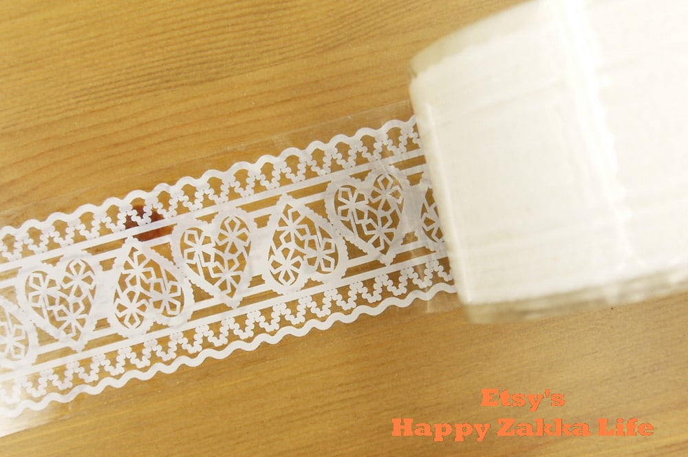 Translucent Wide Sticker Tape White Lace Vol. 2 Ver. 10 - Etsy
