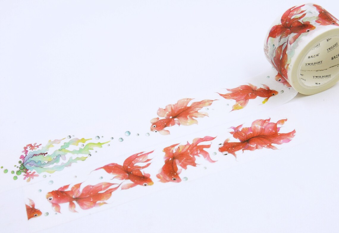 Poisson rouge Japanese Washi Masking Tape 30mm wide 7.6 | Etsy