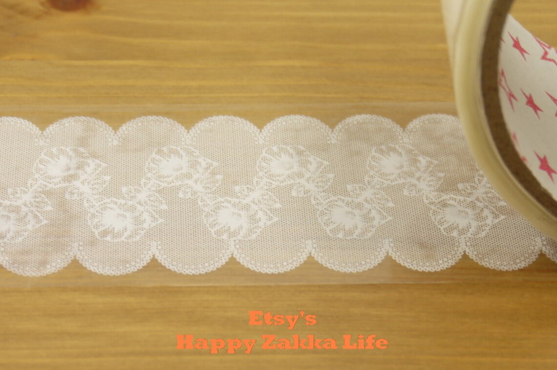 Translucent Wide Sticker Tape White Lace Vol. 2 Ver. 9 - Etsy