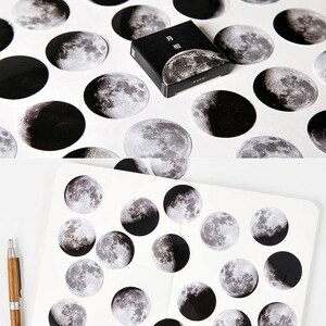 Paper Deco Label Seal Set - Moon - 45 Pcs - Etsy