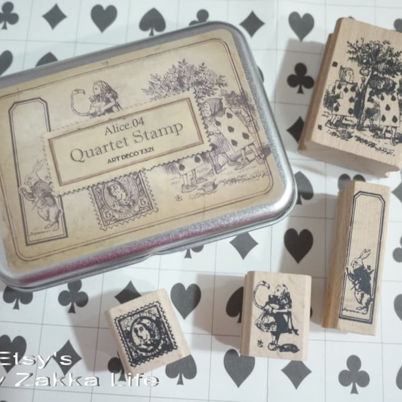 Alice in Wonderland Rubber Stamp - Etsy
