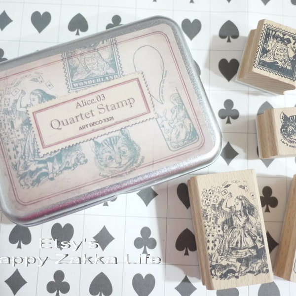 Alice in Wonderland Rubber Stamp - Etsy