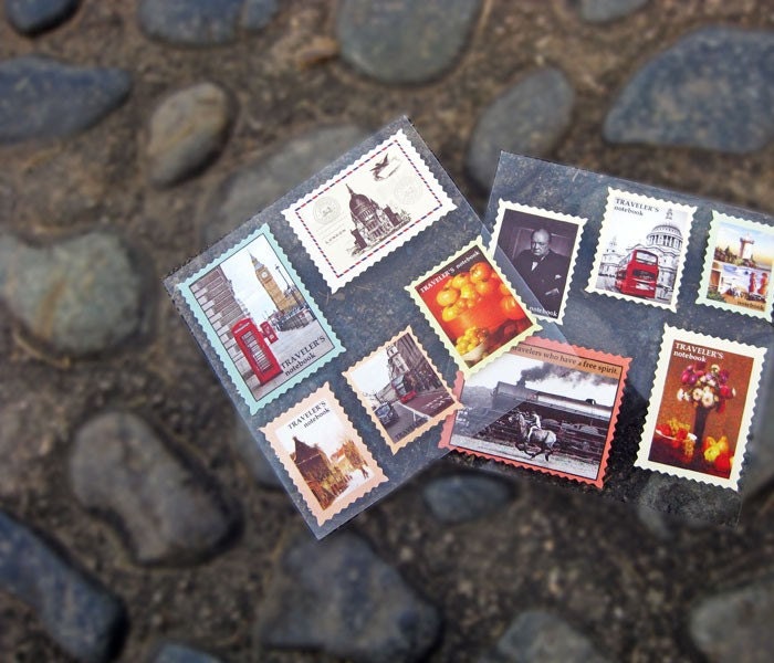 Paper Deco Sticker Set Post Stamp Britain 4 Sheets in | Etsy