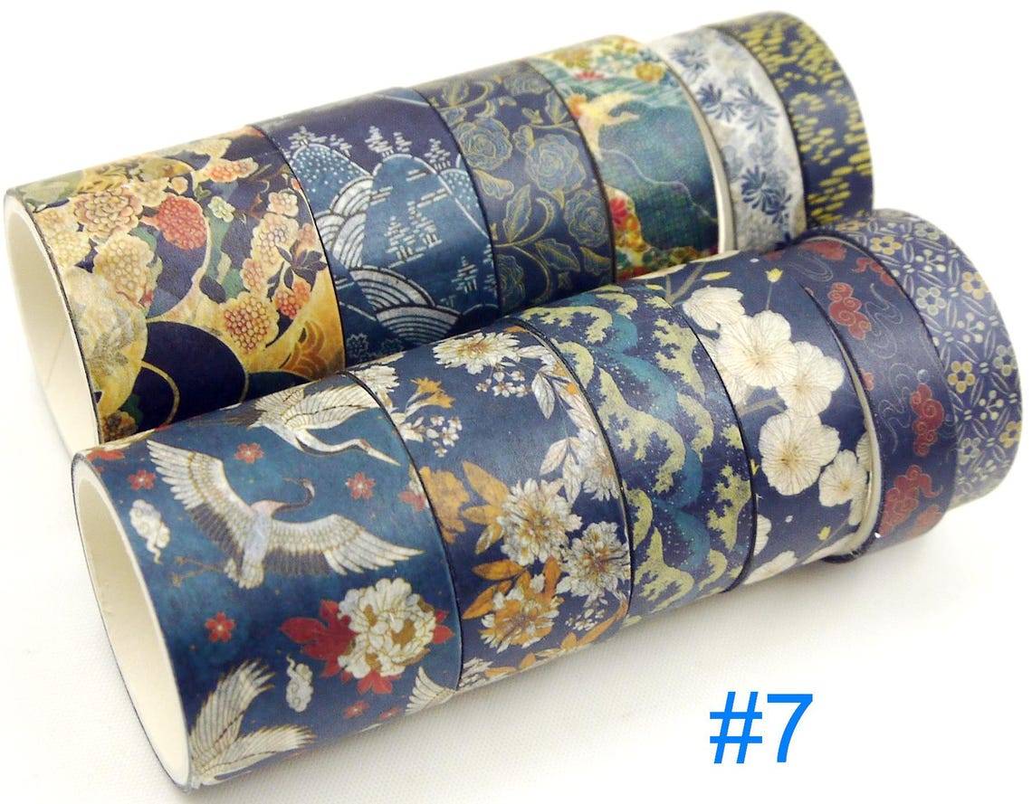 Japonisme 07 - Japanese Washi Masking Tape Set - 12 Rolls - 2.2 Yard ...
