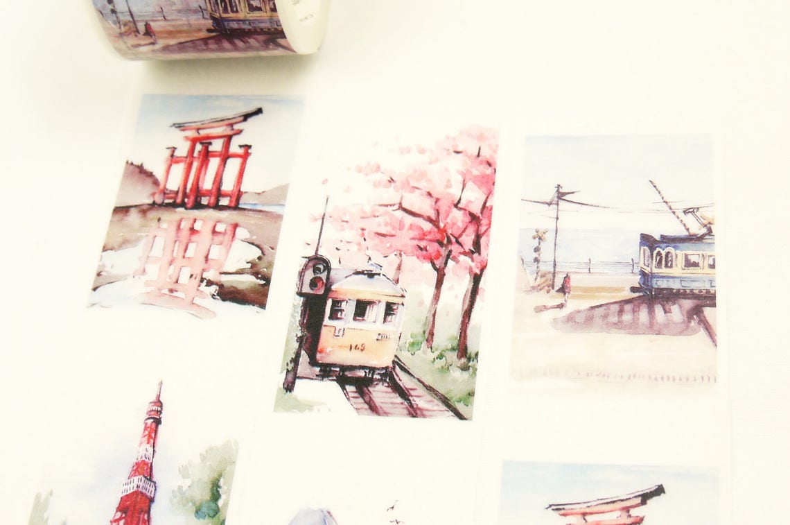 Nippon Japanese Washi Sticker Tape 40mm Wide 7.6 Yards | Etsy