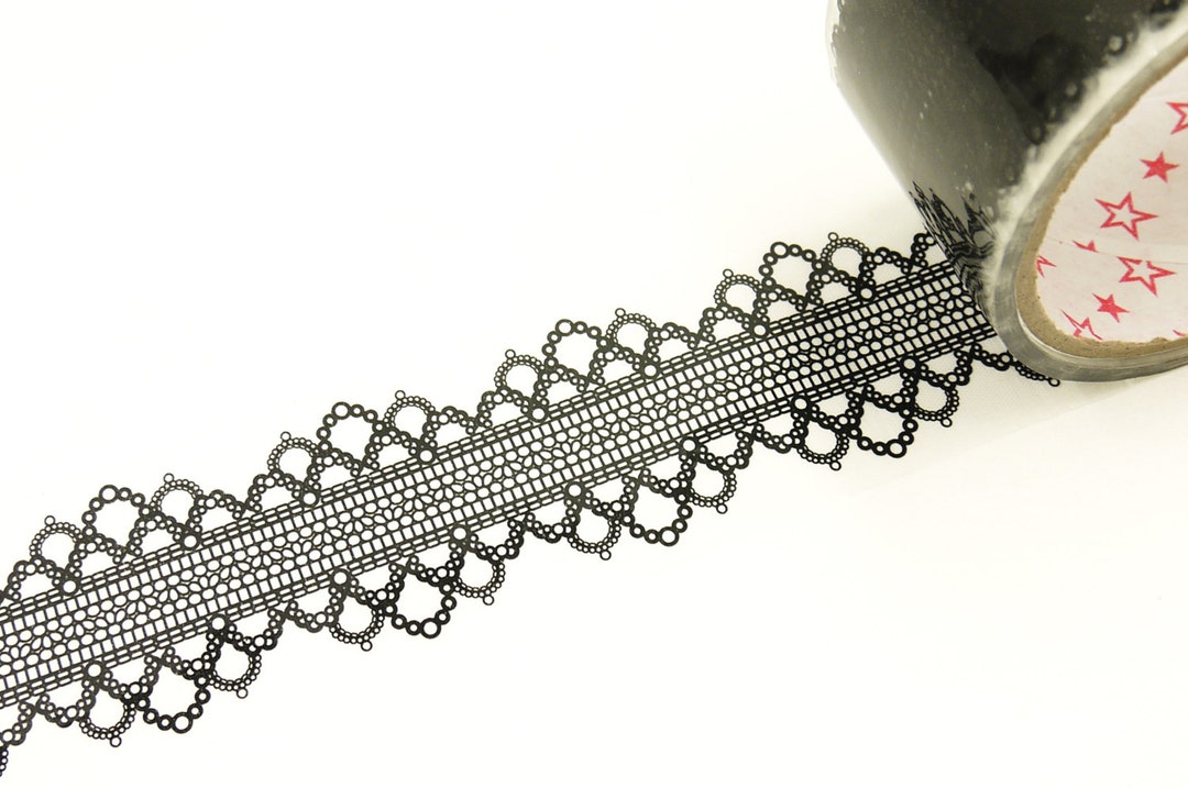Translucent Wide Sticker Tape - Black Lace 8 - 48mm Wide - 16 Yard - Etsy