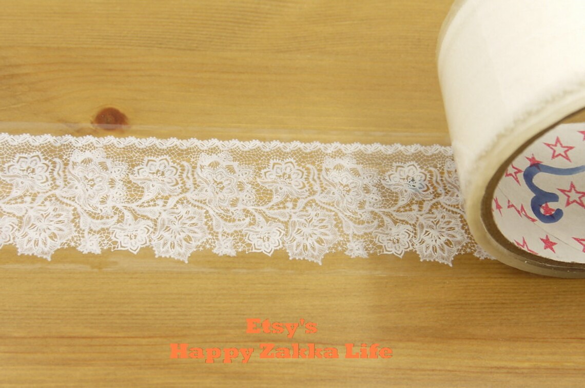 Translucent Wide Sticker Tape - White Lace Vol. 2 - Ver. 3 - 48mm Wide ...