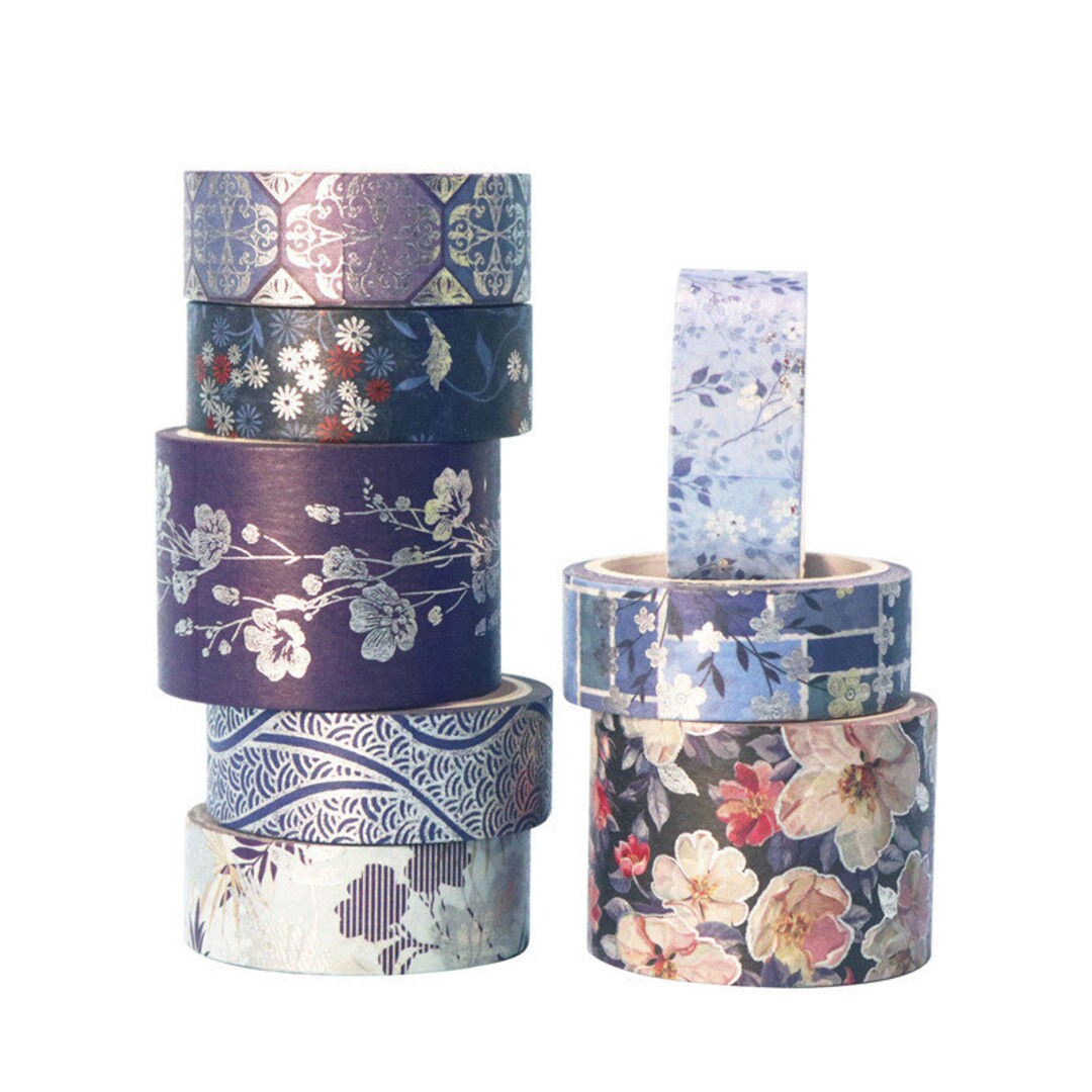From Azure to Blue - Japanese Washi Masking Paper Sticker Set - 8 Rolls ...