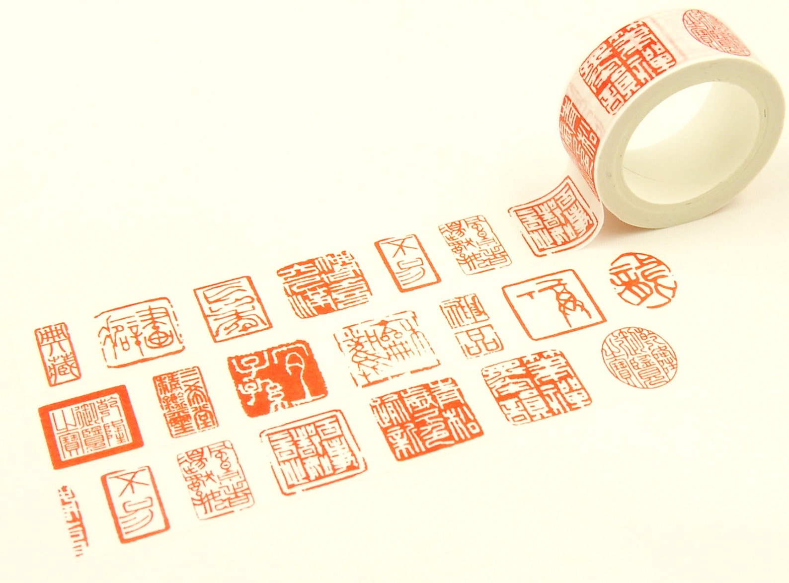 Red Ink Seal - Japanese Washi Paper Sticker Tape - 30mm Wide - 3.3 Yard ...