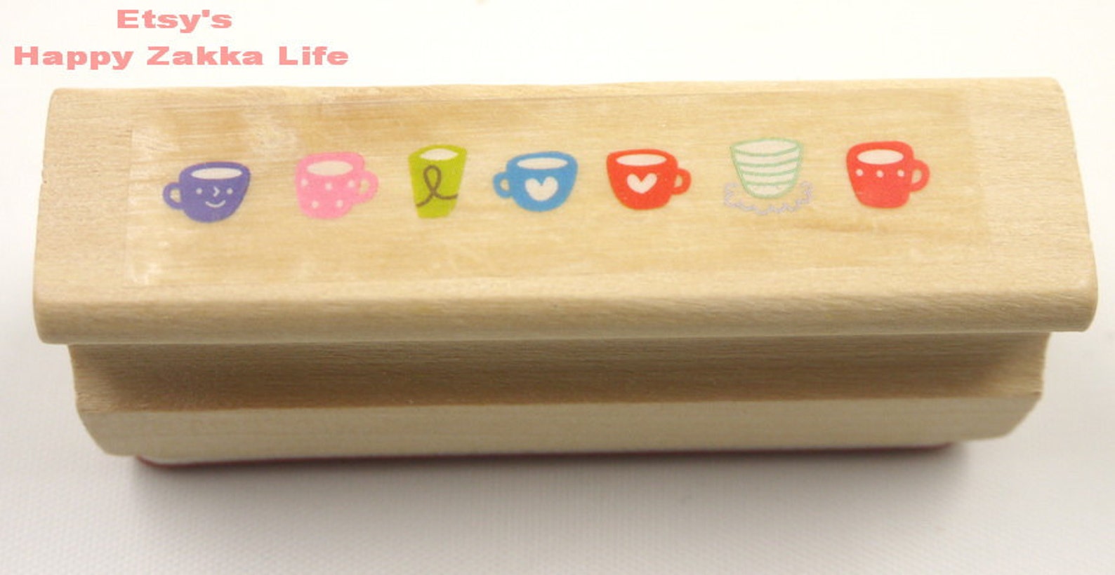 Wooden Rubber Stamp Border Stamp Series Cup of Tea 1 Pcs | Etsy