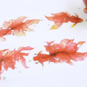 Poisson Rouge - Japanese Washi Masking Tape - 30mm Wide - 7.6 Yard - Etsy