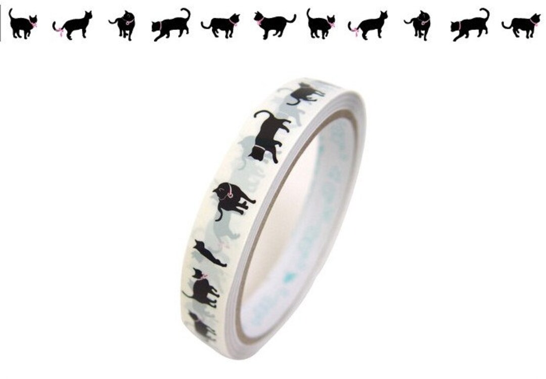 Noir Chat - Translucent Narrow Sticker Tape - 15mm Wide - 3.3 Yard - Etsy