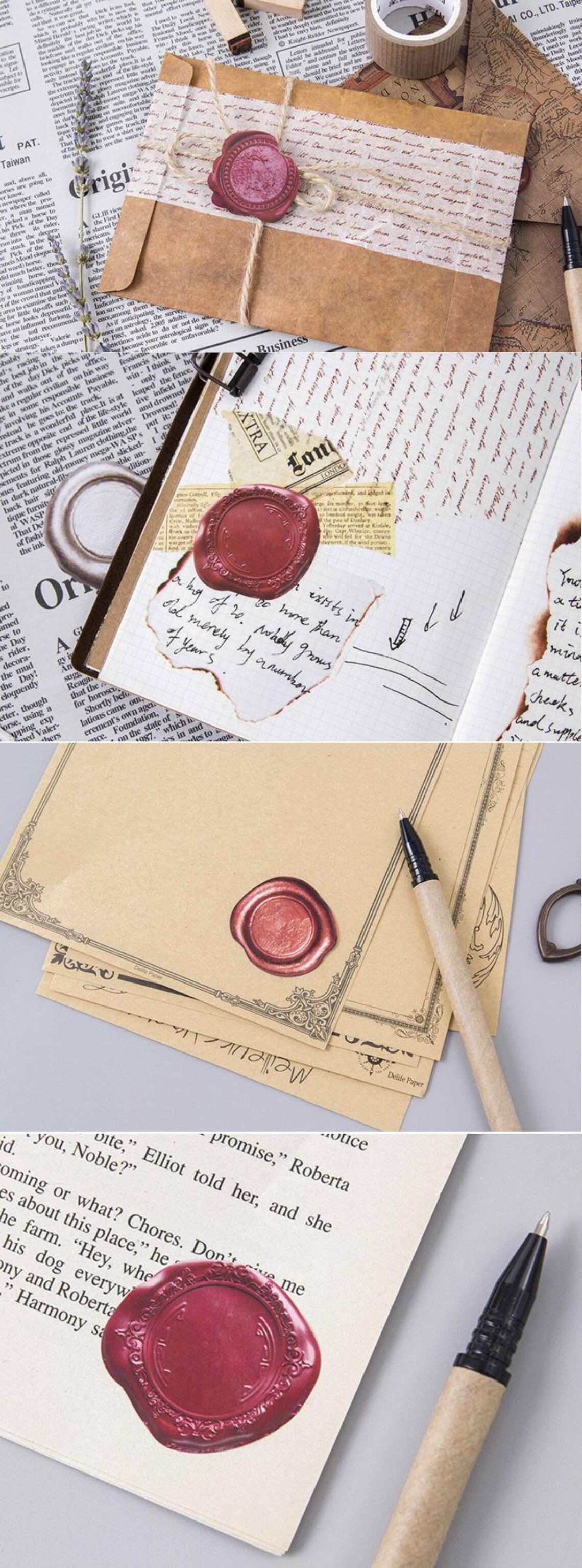 Paper Deco Label Seal Set Sealing Wax 45 Pcs - Etsy