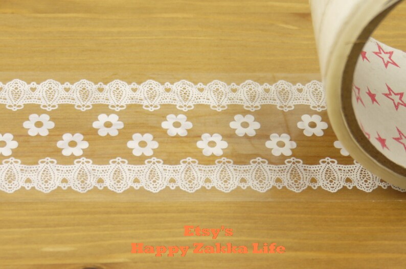 Translucent Wide Sticker Tape - White Lace Vol. 2 - Ver. 4 - 48mm Wide ...