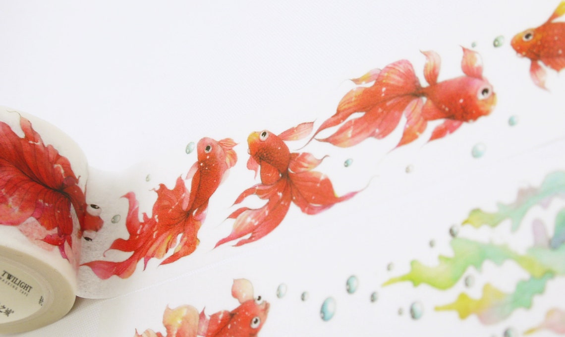 Poisson rouge Japanese Washi Masking Tape 30mm wide 7.6 | Etsy