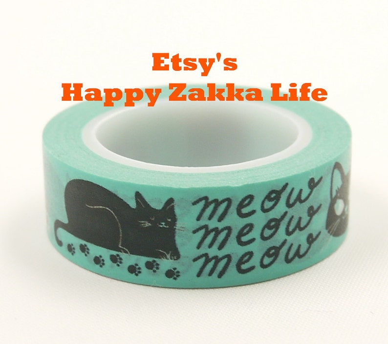 Black Cat Japanese Washi Masking Tape 11 Yards | Etsy