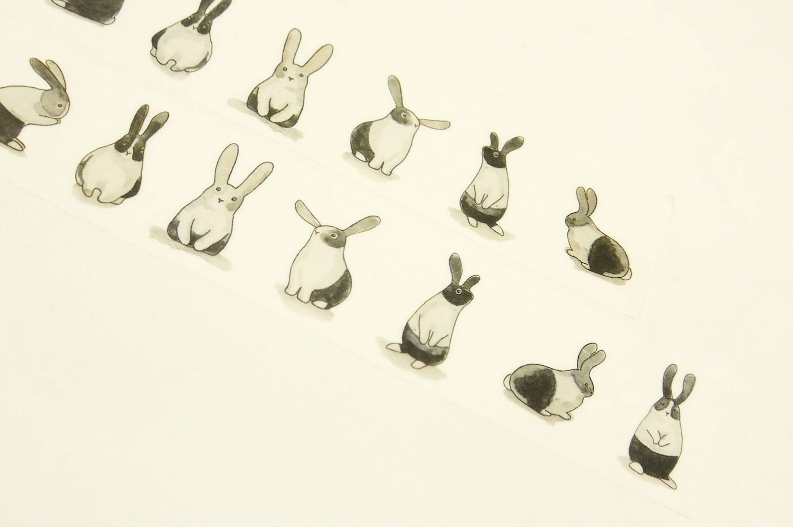 Grey Rabbit Japanese Washi Sticker Tape 30mm Wide 5.5 - Etsy