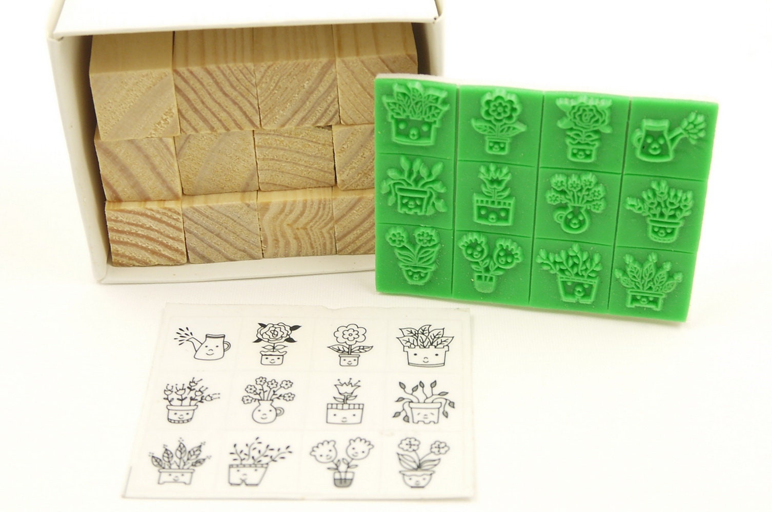 Wooden Rubber Stamp Set DIY Cat Pattern Stamps 12 Pcs | Etsy