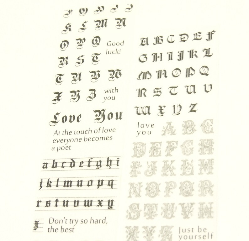 Gothic Fonts 02 Japanese Washi Masking Tape 30mm Wide - Etsy