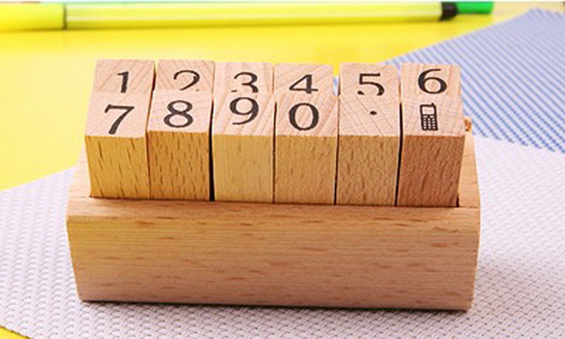 Wooden Rubber Stamp Set Mini Diary Stamp Set Number 12 | Etsy