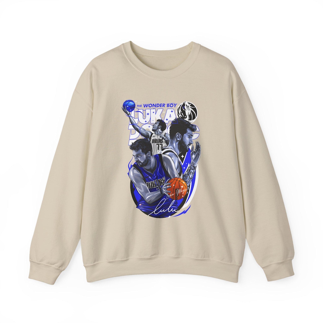 Basketball Player Collage Crewneck Sweatshirt | Sports Art, Blue Orange ...