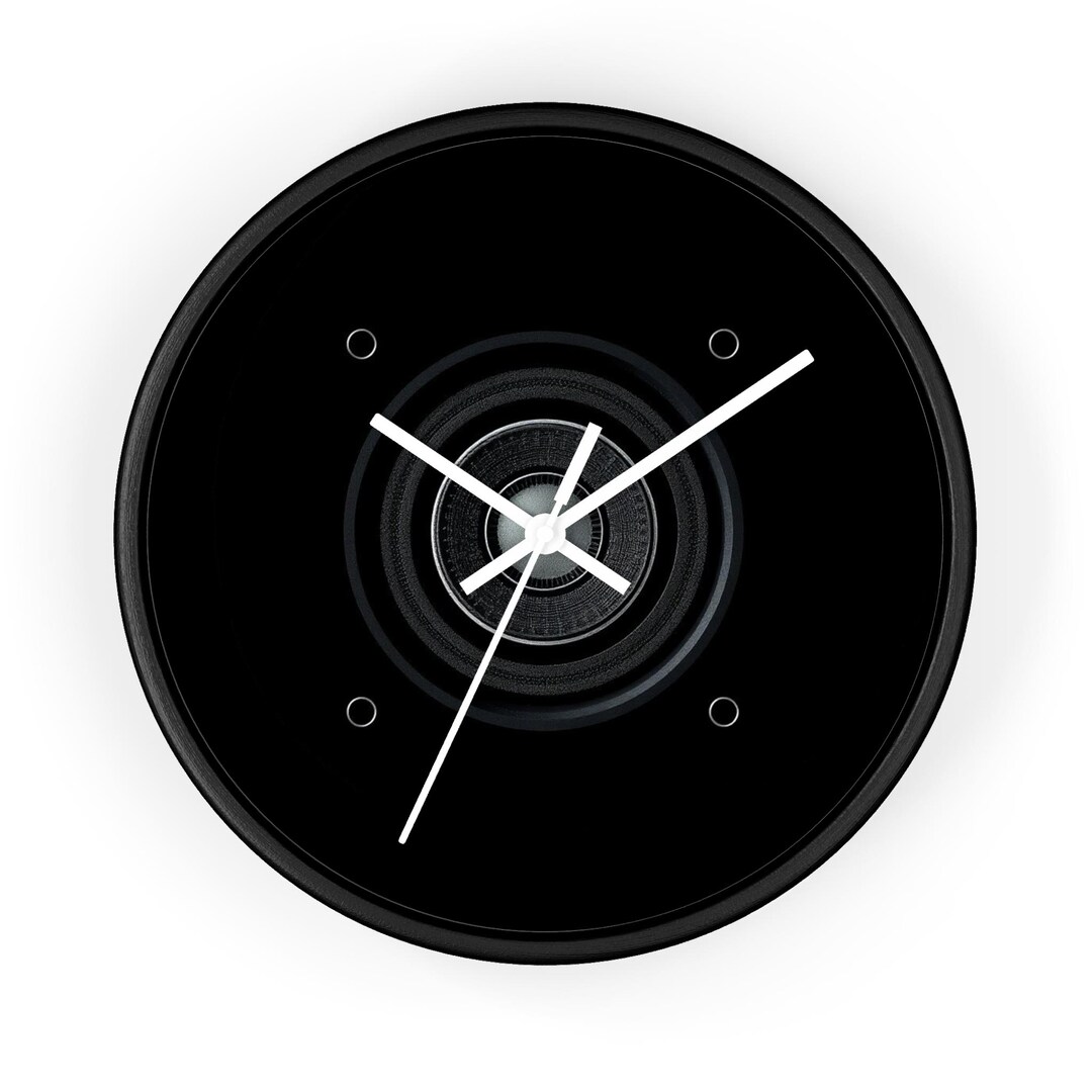 Modern Speaker Wall Clock, Unique Home Decor, Black Wall Clock, Music ...