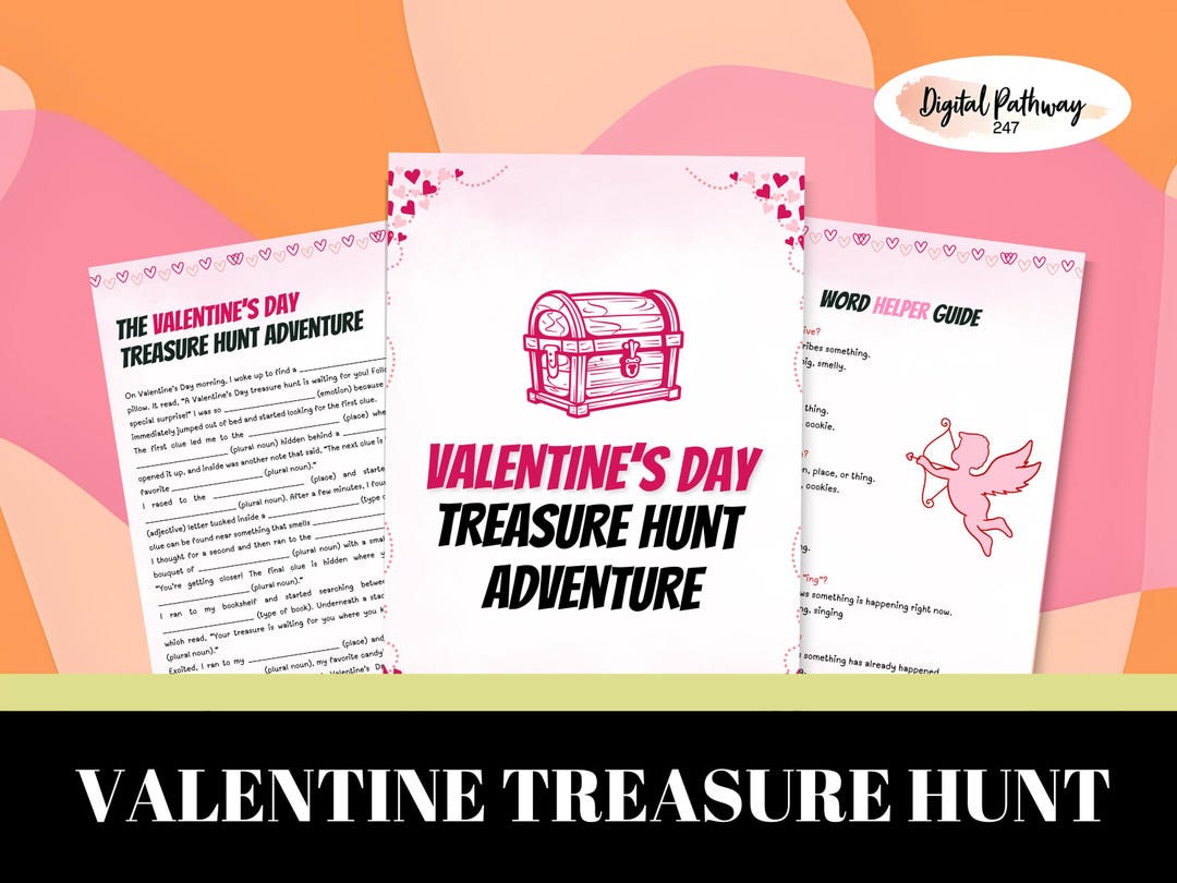 Valentine’s Day Treasure Hunt Clues for Kids – Printable Indoor ...