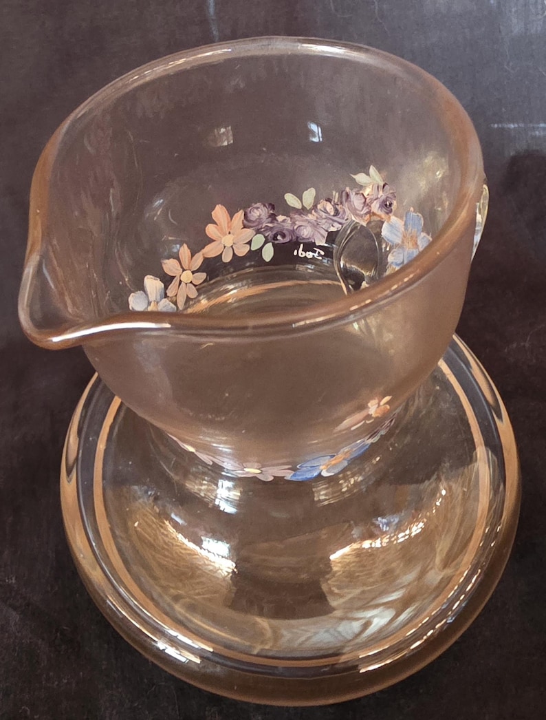 Vintage Pink Glass Jug - Etsy