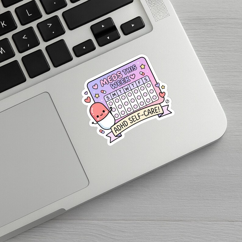 ADHD Meds Tracker Stickers Waterproof Vinyl Stickers Mental Health Self ...