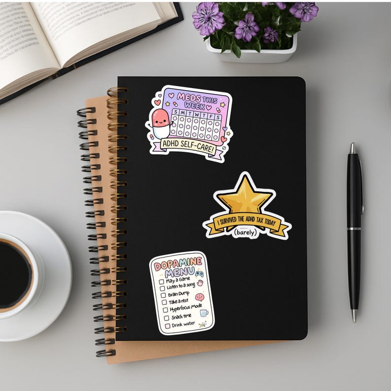 ADHD Meds Tracker Stickers Waterproof Vinyl Stickers Mental Health Self ...
