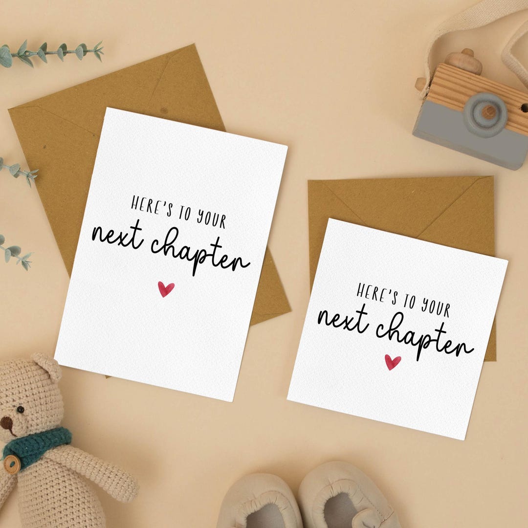 Here's to Your Next Chapter Card, Encouragement Gift - Etsy