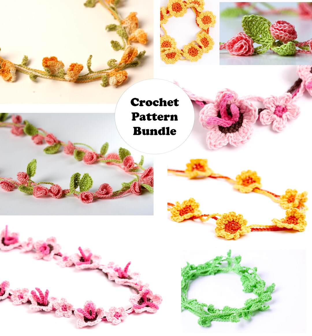Strings of Flowers Crochet Pattern Bundle. Flower Garland Pattern ...