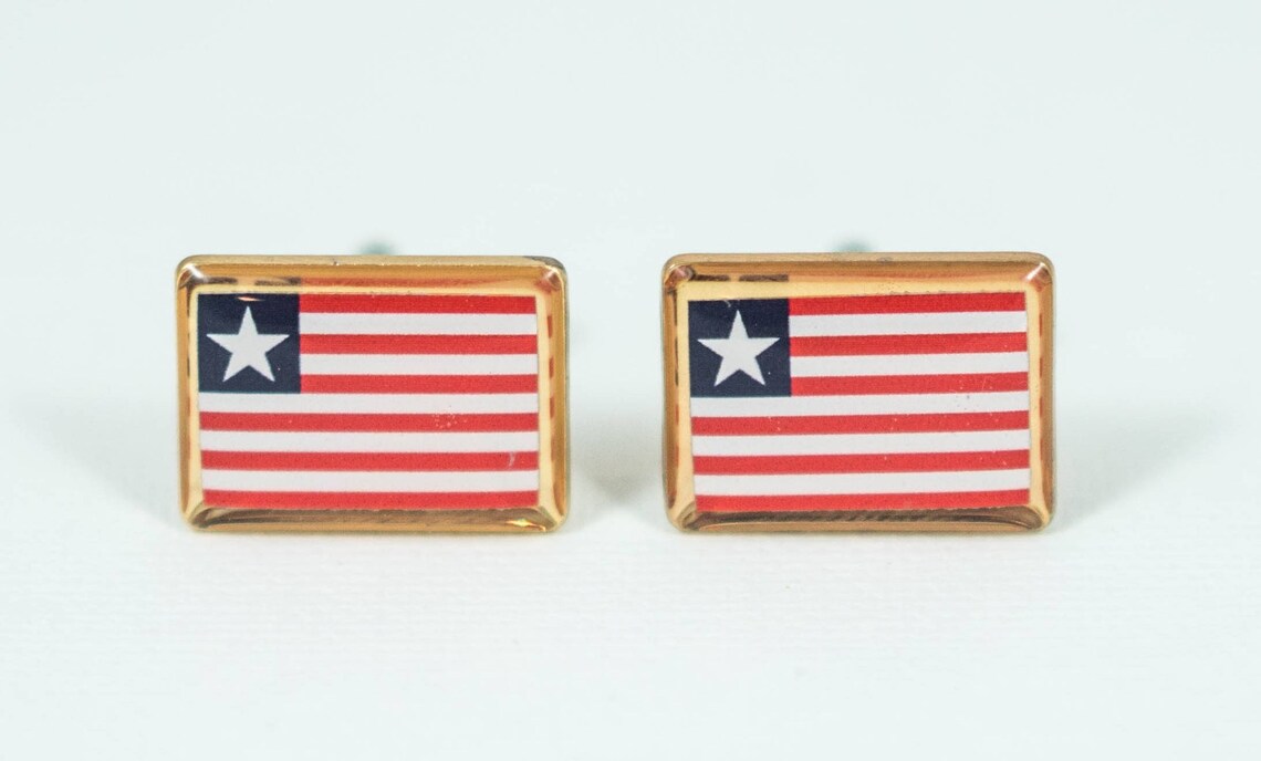Liberia Flag Cufflinks, Lapel Pins, Tie Bars, Earrings, Jewelry and ...