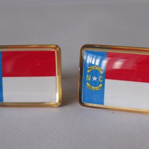North Carolina State Flag Cufflinks, Lapel Pins, Tie Bars, Earrings ...