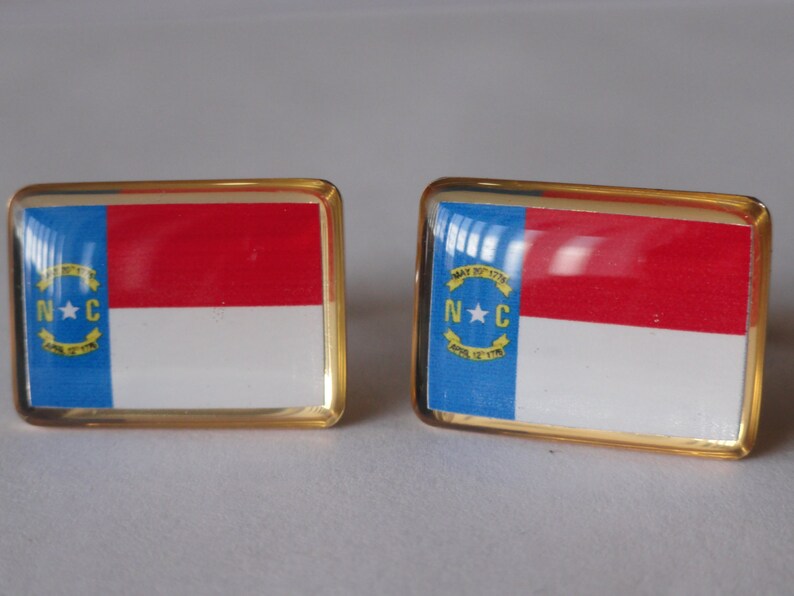 North Carolina State Flag Cufflinks, Lapel Pins, Tie Bars, Earrings ...