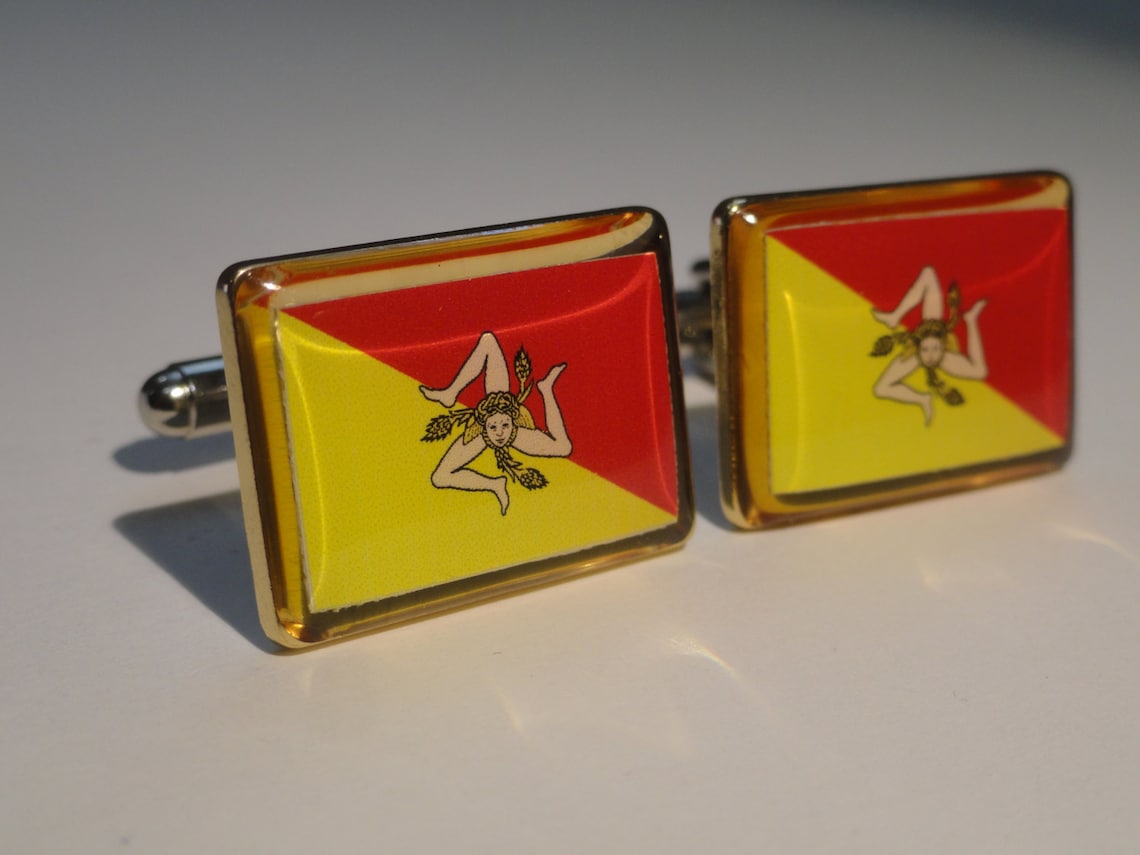 Sicilian Flag Cufflinks Lapel Pins Tie Bars Earrings - Etsy