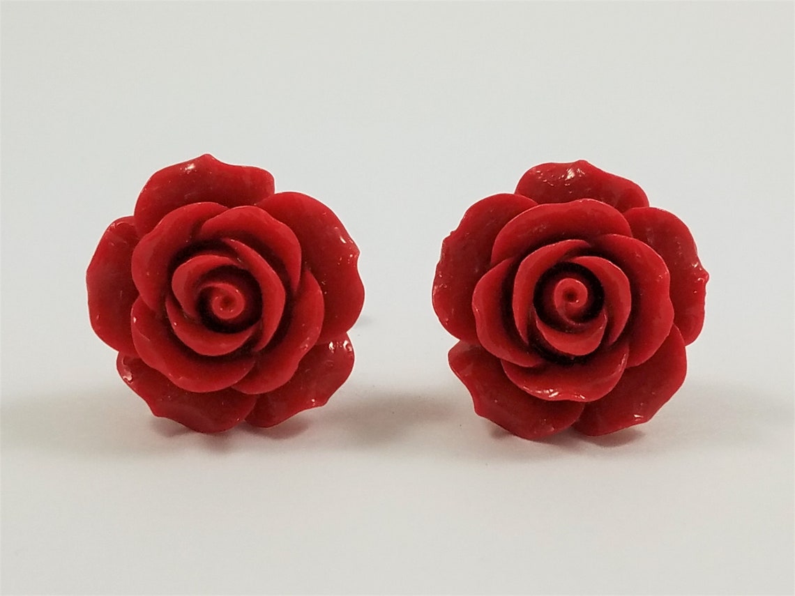Red Rose Cufflinks, Lapel Pins, Tie Bars, Earrings, Jewelry and ...