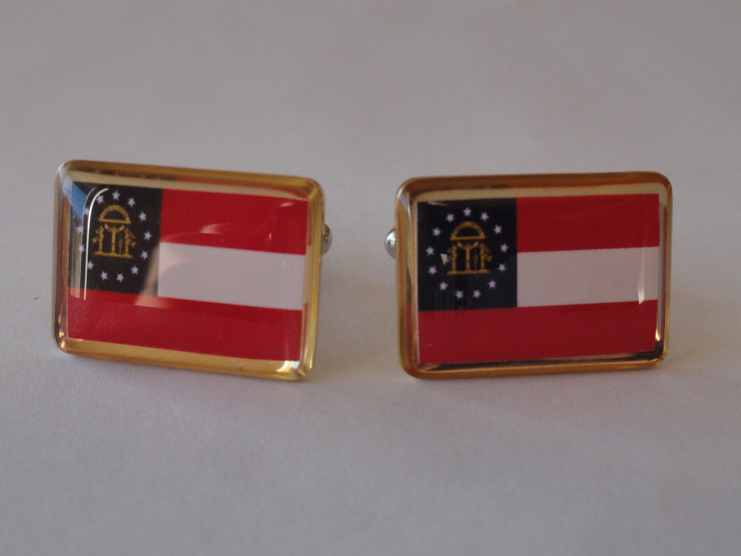 Georgia State Flag Cufflinks, Lapel Pins, Tie Bars, Earrings, Jewelry ...