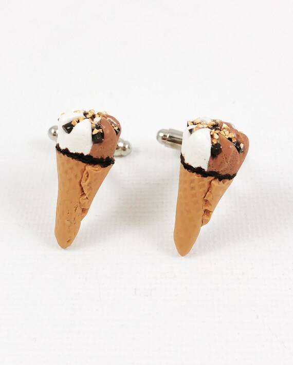 Ice Cream Cone Cufflinks Lapel Pins Tie Bars Earrings - Etsy