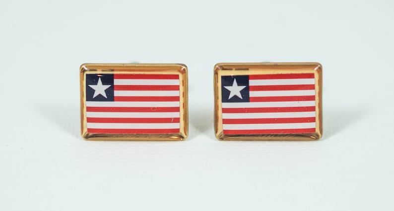 Liberia Flag Cufflinks, Lapel Pins, Tie Bars, Earrings, Jewelry and ...