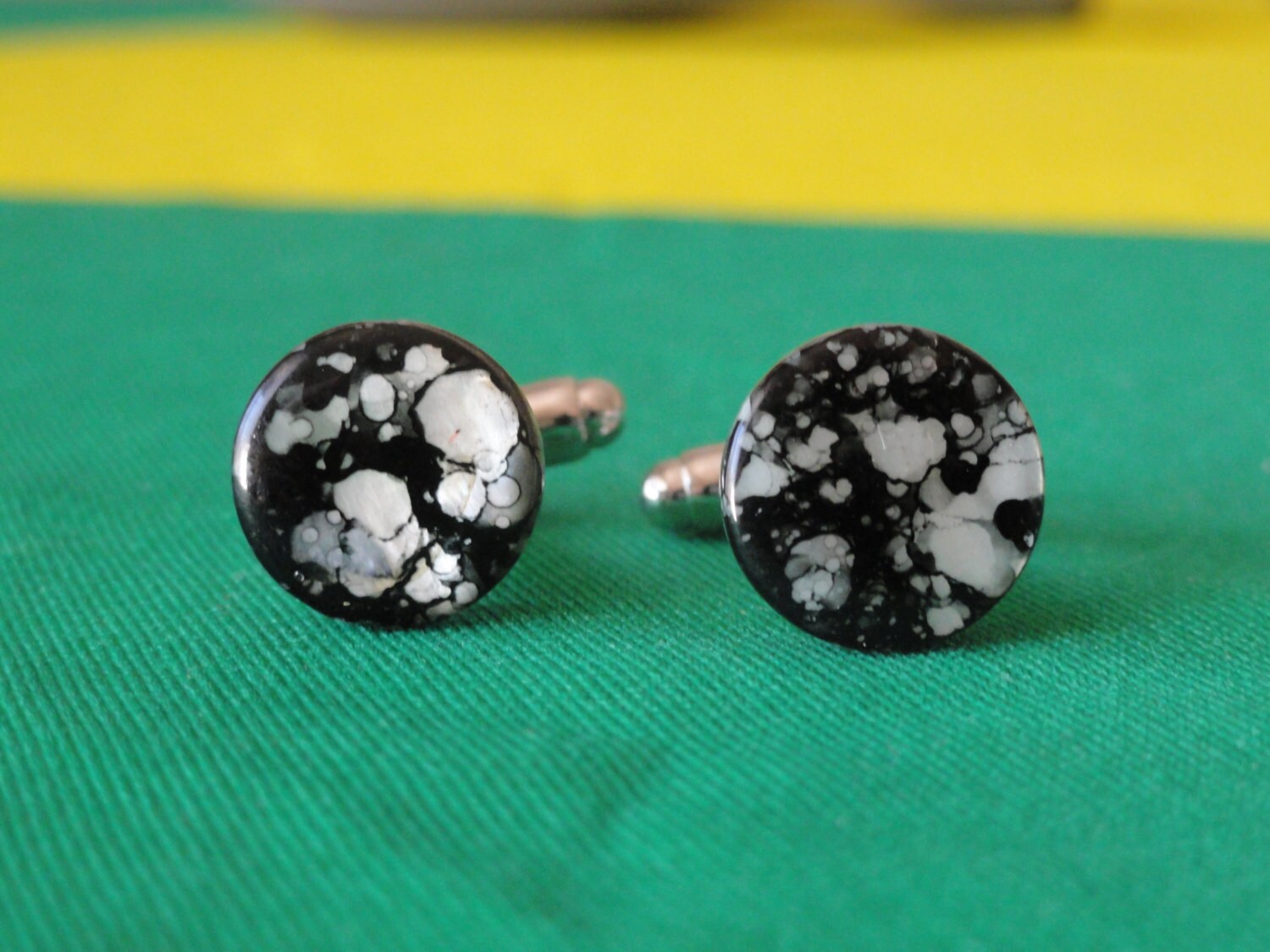 Black and White Spotted Shell Cufflinks Lapel Pins Tie Bars - Etsy